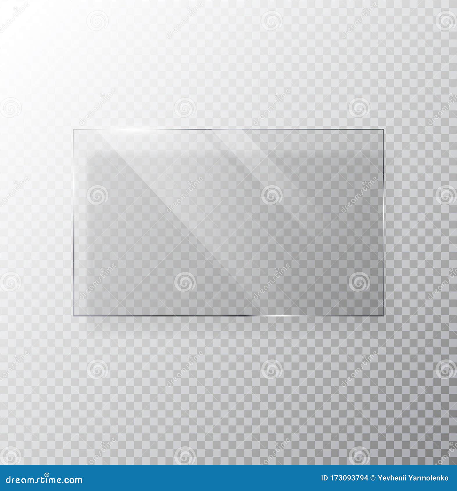 Vector Glass Banner Isolated on Transparent Background. Glass Rectangle ...