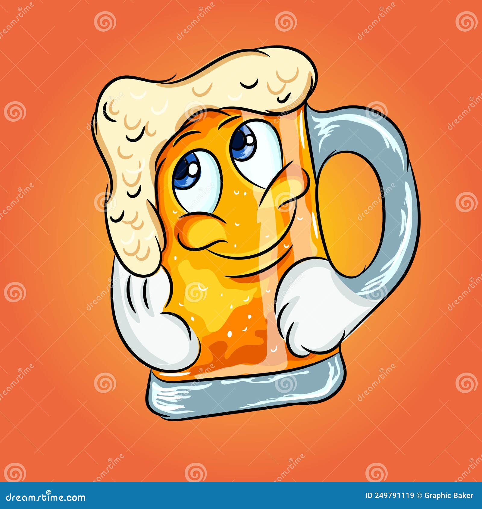Vector Glass of Beer with Cartoon Stock Vector - Illustration of pint ...