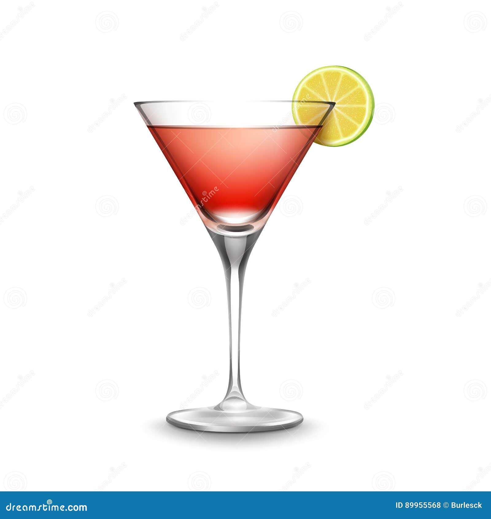 Vector Glass of Cosmopolitan Cocktail Stock Vector - Illustration of ...