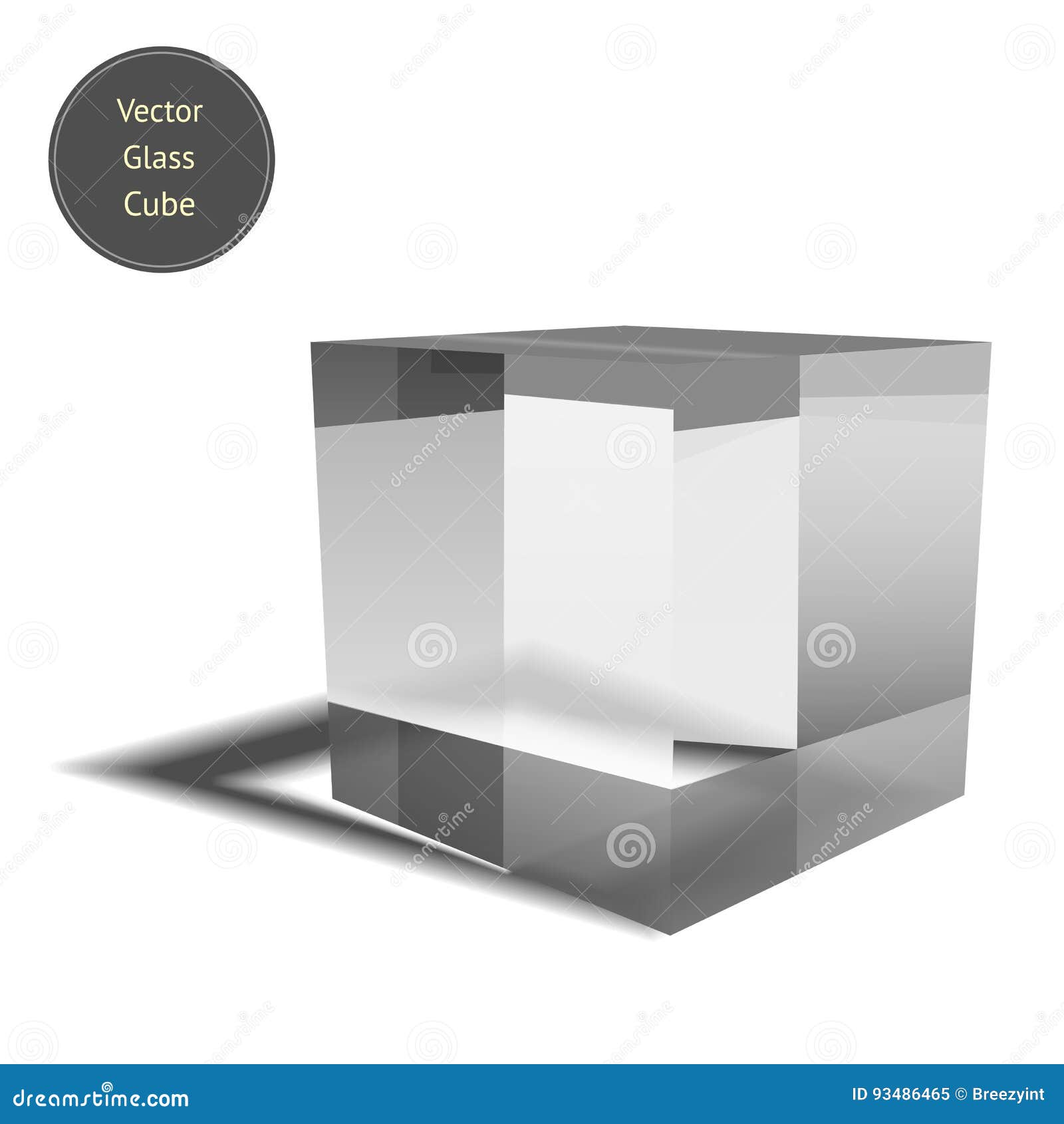 Vector Glass Cube Isolated On White Background | CartoonDealer.com ...