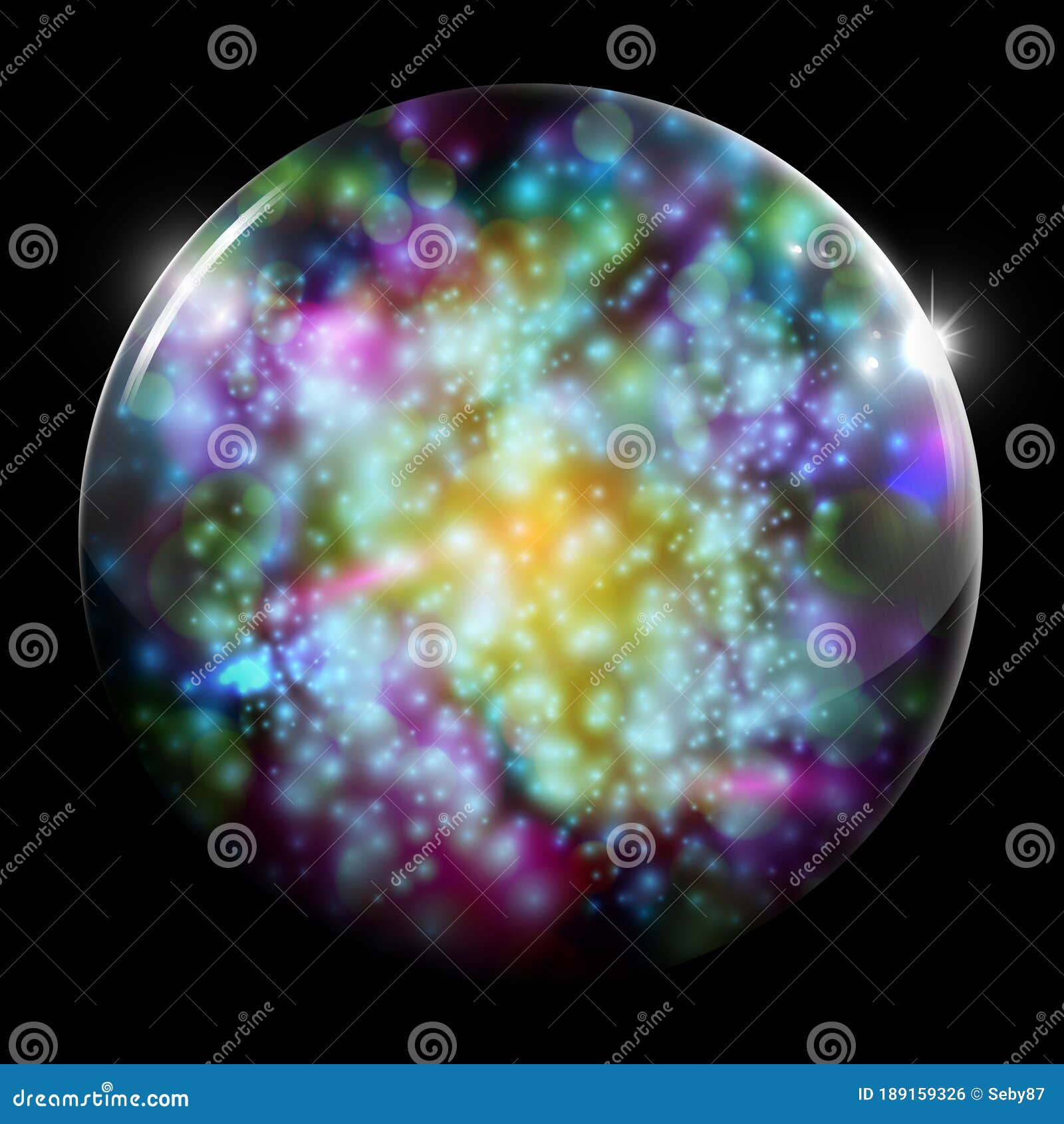 Vector glass glossy sphere stock vector. Illustration of decor - 189159326