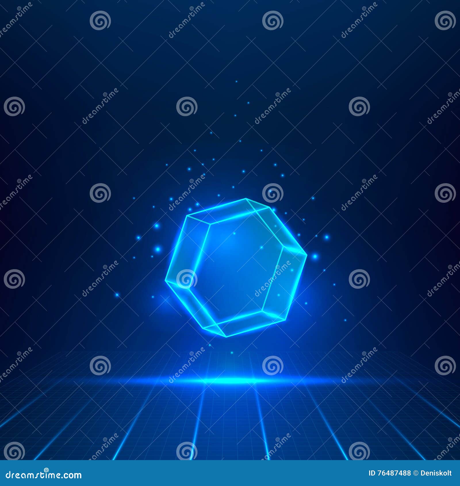 Vector glass hexagon stock vector. Illustration of blue - 76487488