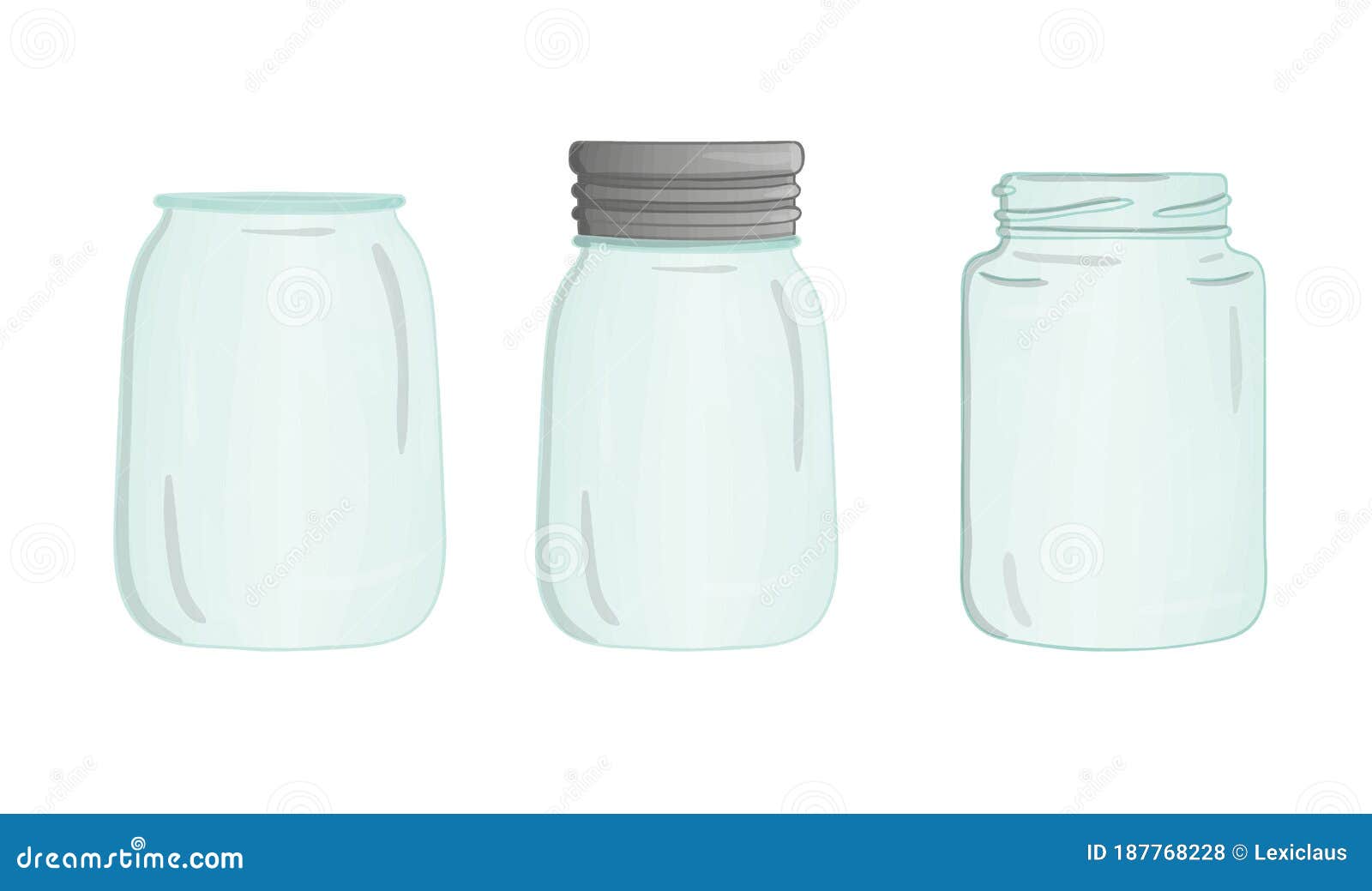 Vector glass jar icon set. stock vector. Illustration of vintage ...