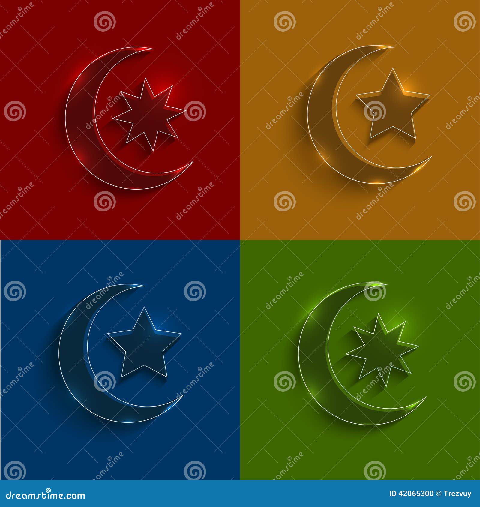 Vector Glass Ramadan Icons Set. Stock Vector - Illustration of icon ...