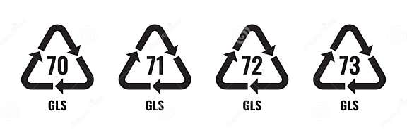 Vector Glass Recycle Code Symbols Stock Vector - Illustration of ...