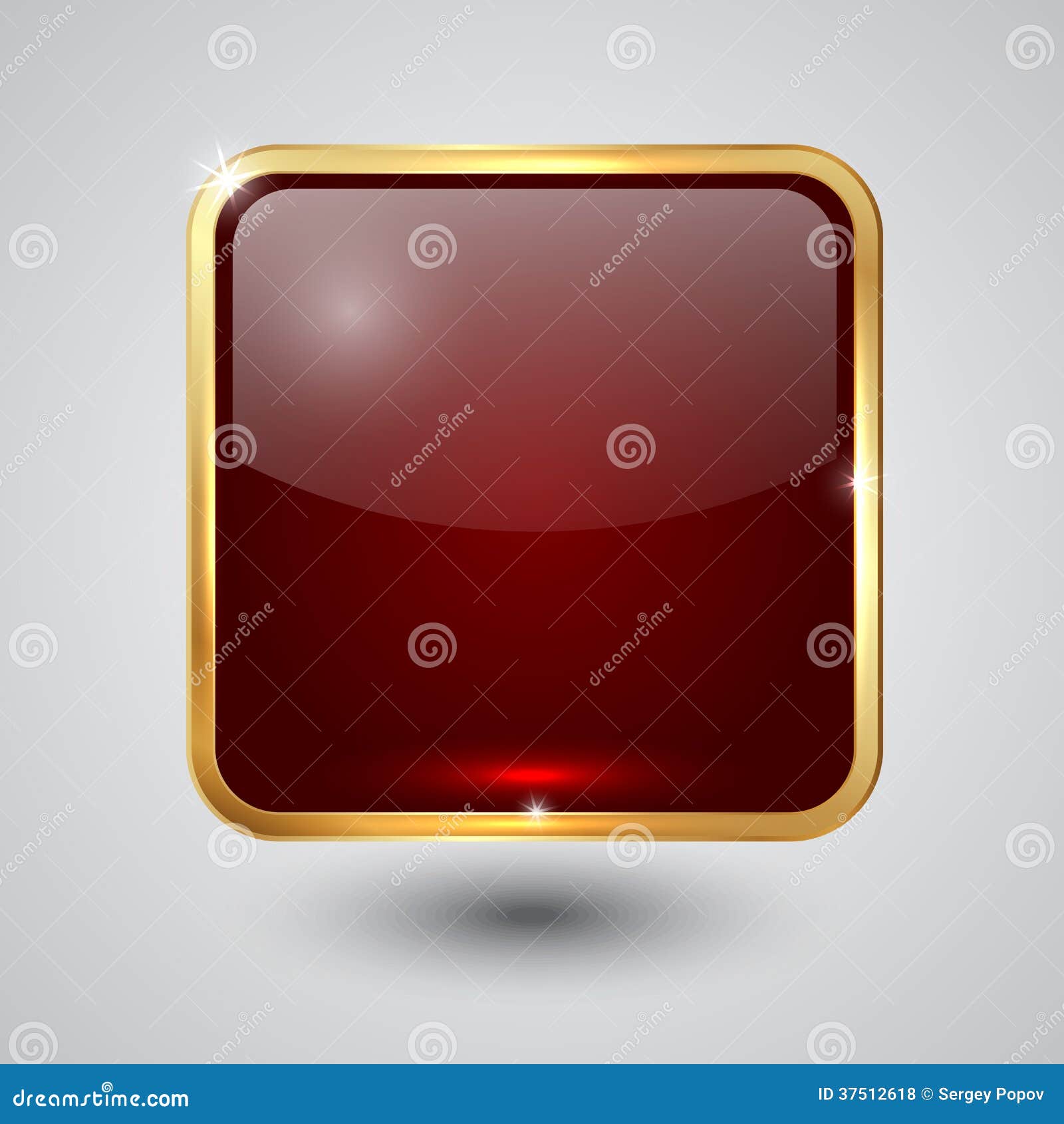 Vector Glass Square Button with Round Corners and Stock Vector ...