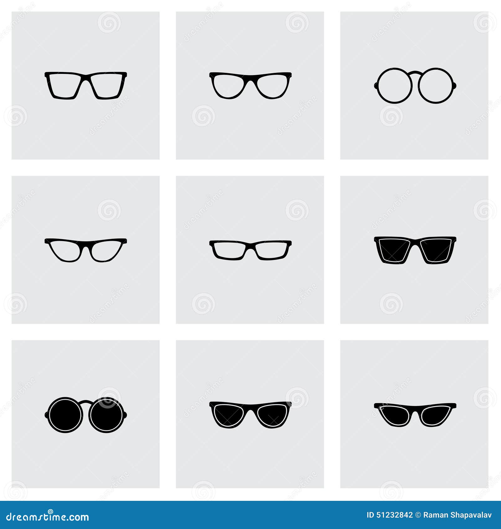 Vector glasses icon set stock vector. Illustration of graphic - 51232842