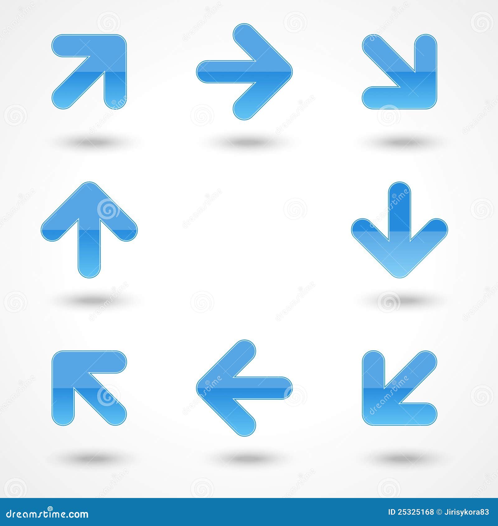 Vector Glassy Blue Arrow Web Icon Button. Stock Vector - Illustration ...