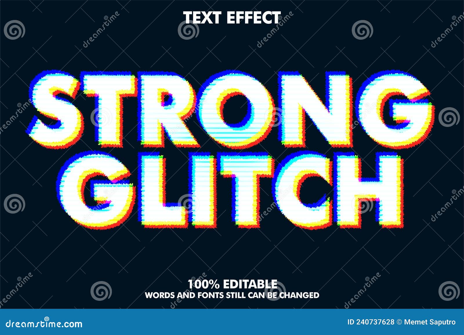 Vector Glitch Text Effects for Adobe Illustrator Stock Vector ...