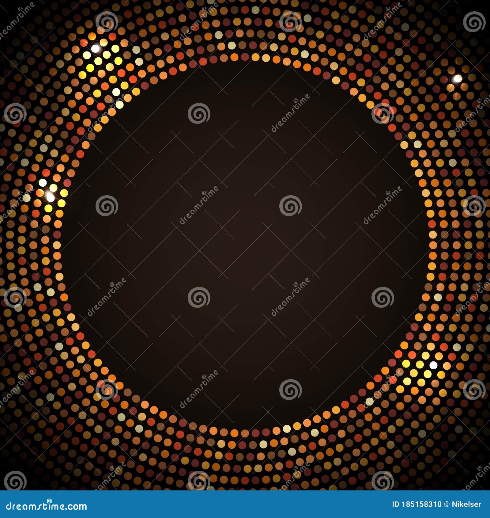Vector Glitter Background and Frame in Disco Style Stock Illustration ...