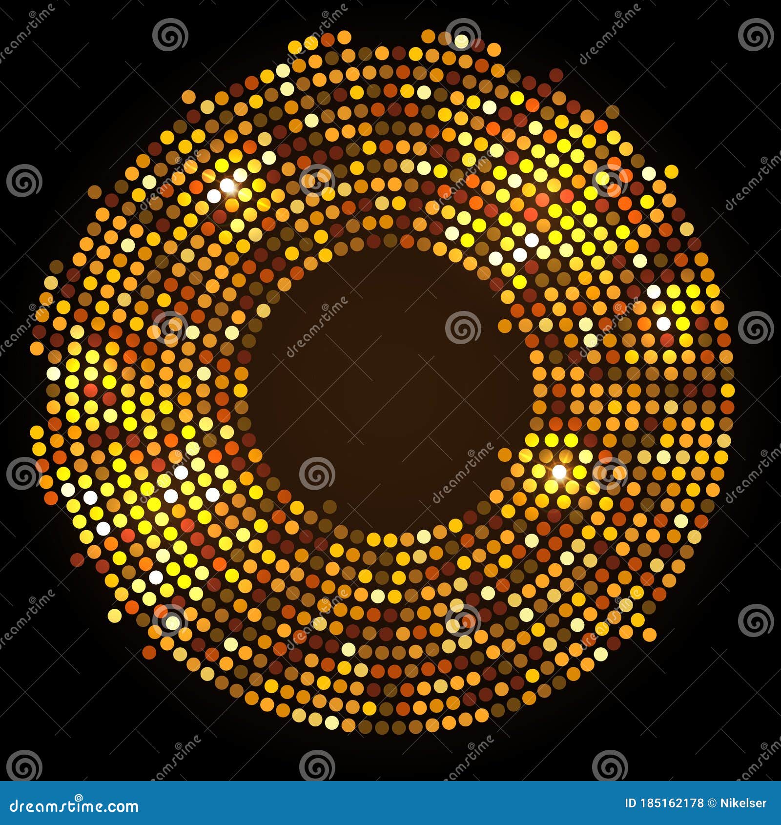 Vector Glitter Background and Frame in Disco Style Stock Illustration ...