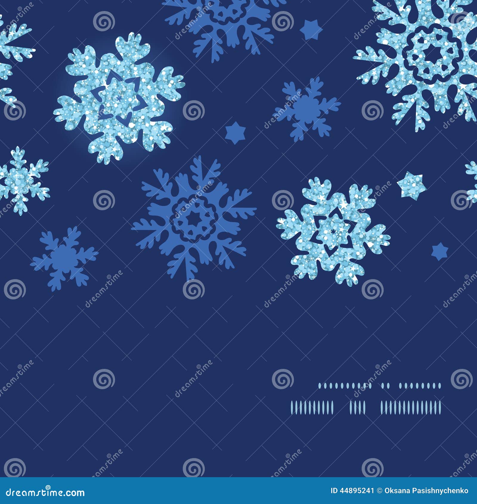 Vector Glitter Snowflakes Dark Horizontal Frame Stock Vector ...