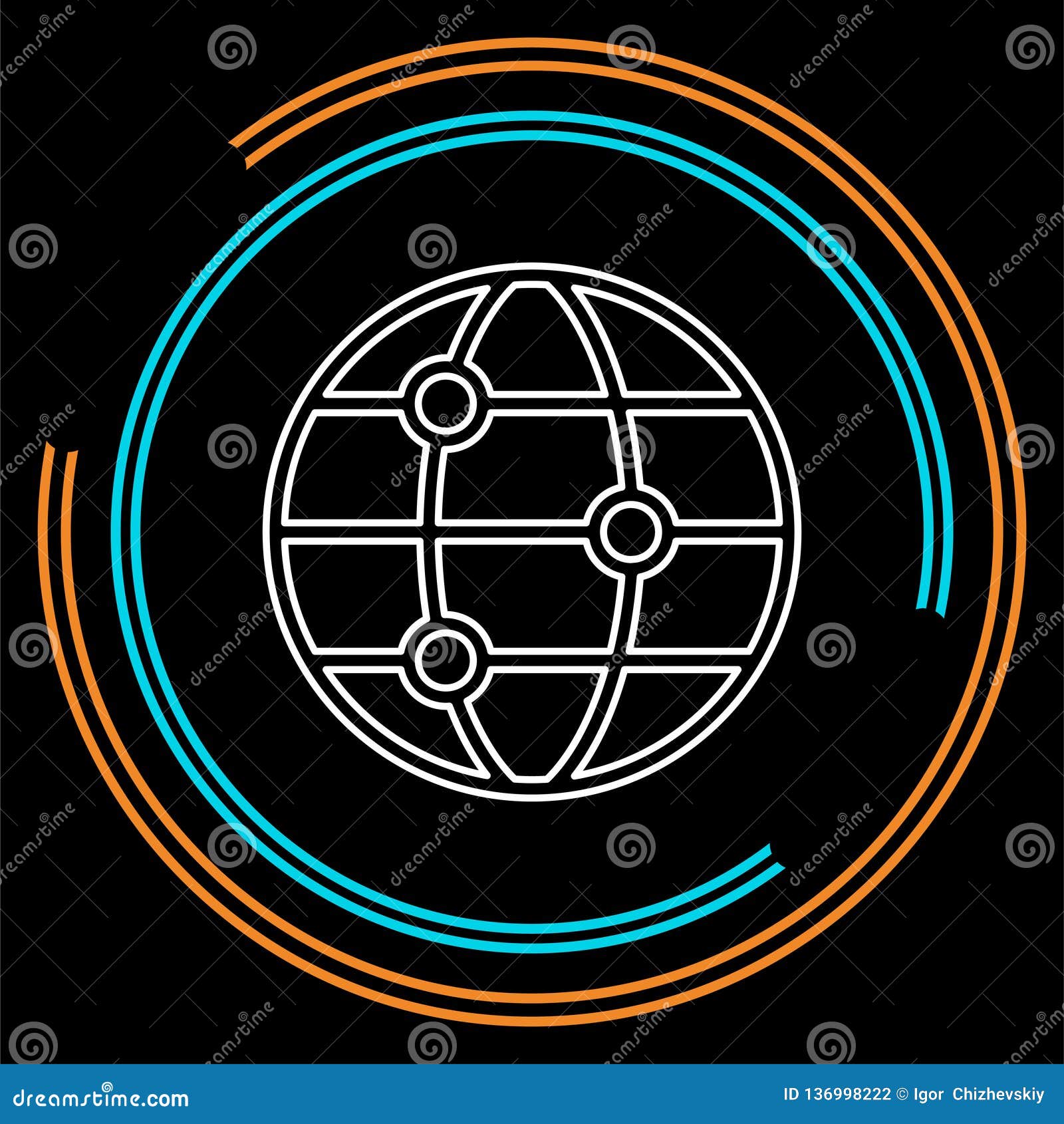 Vector Global Network Icon, Internet Technology Stock Vector ...