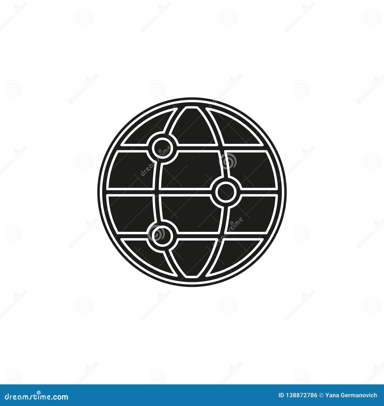 Vector Global Network Icon, Internet Technology Stock Illustration ...
