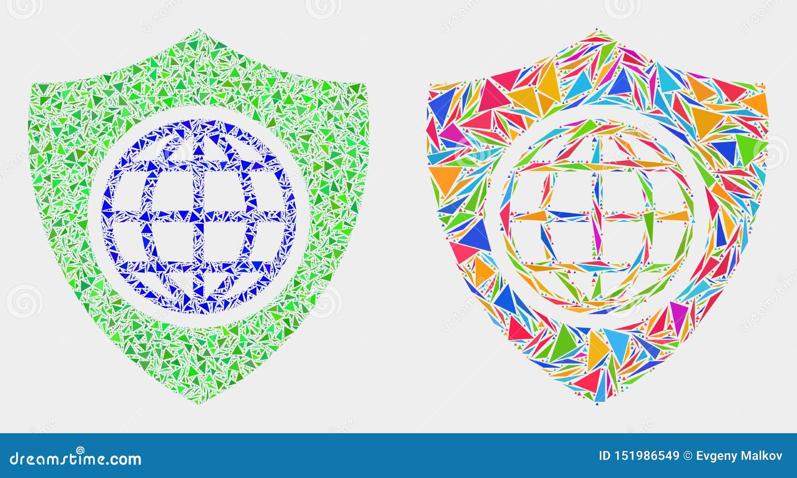 Vector Global Shield Mosaic Icon of Triangles Stock Vector ...