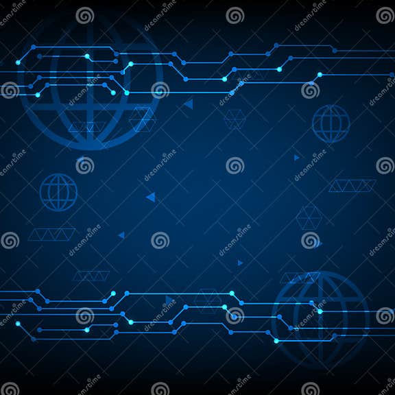 Vector Global Technology Computer Network, Abstract Digital Background ...