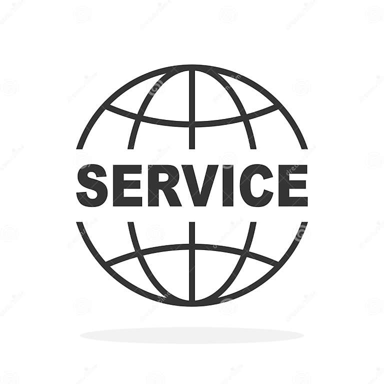 Vector Global Web Service Icon Isolated Stock Illustration ...