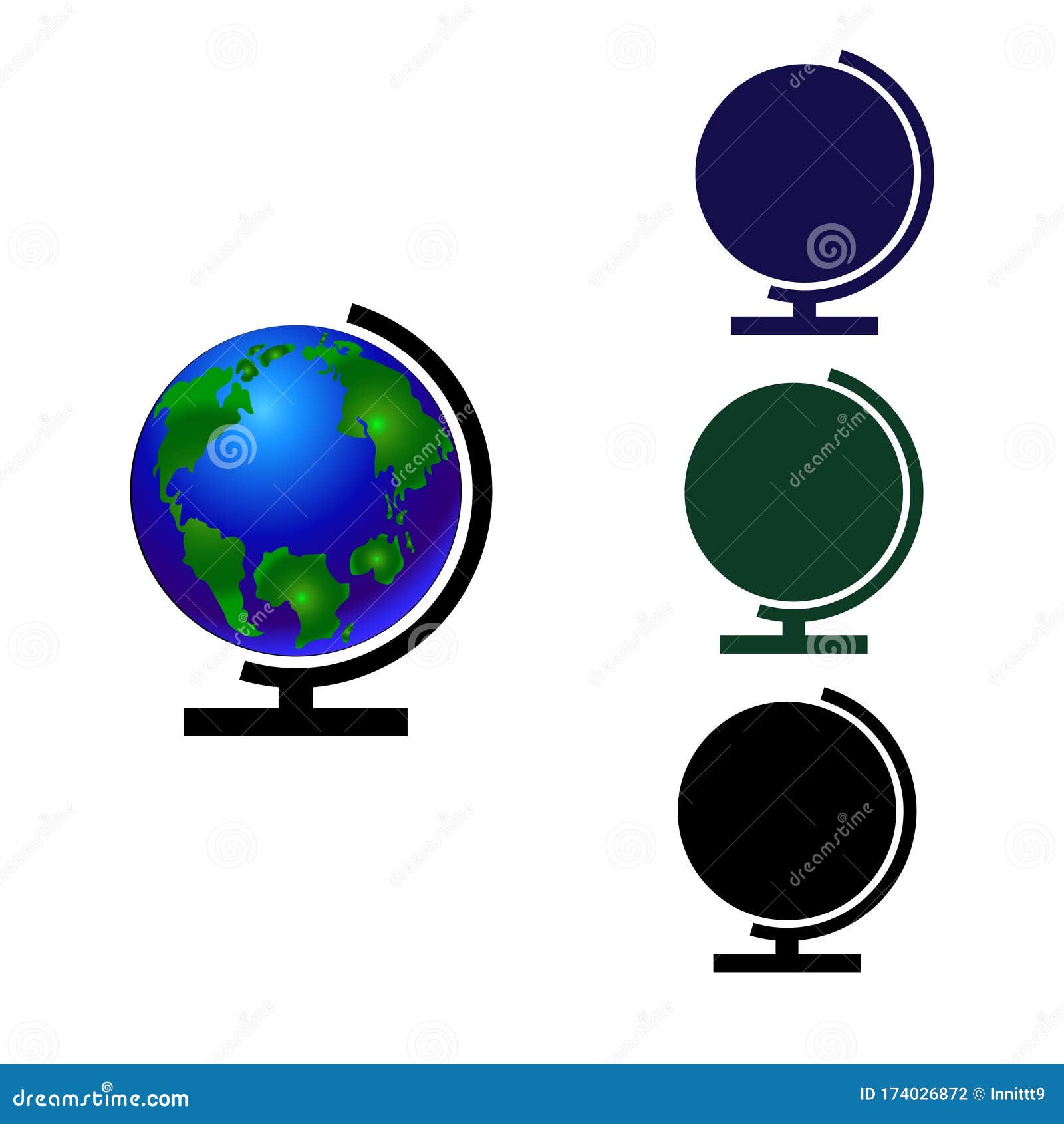 Vector globe icons stock illustration. Illustration of geographical ...