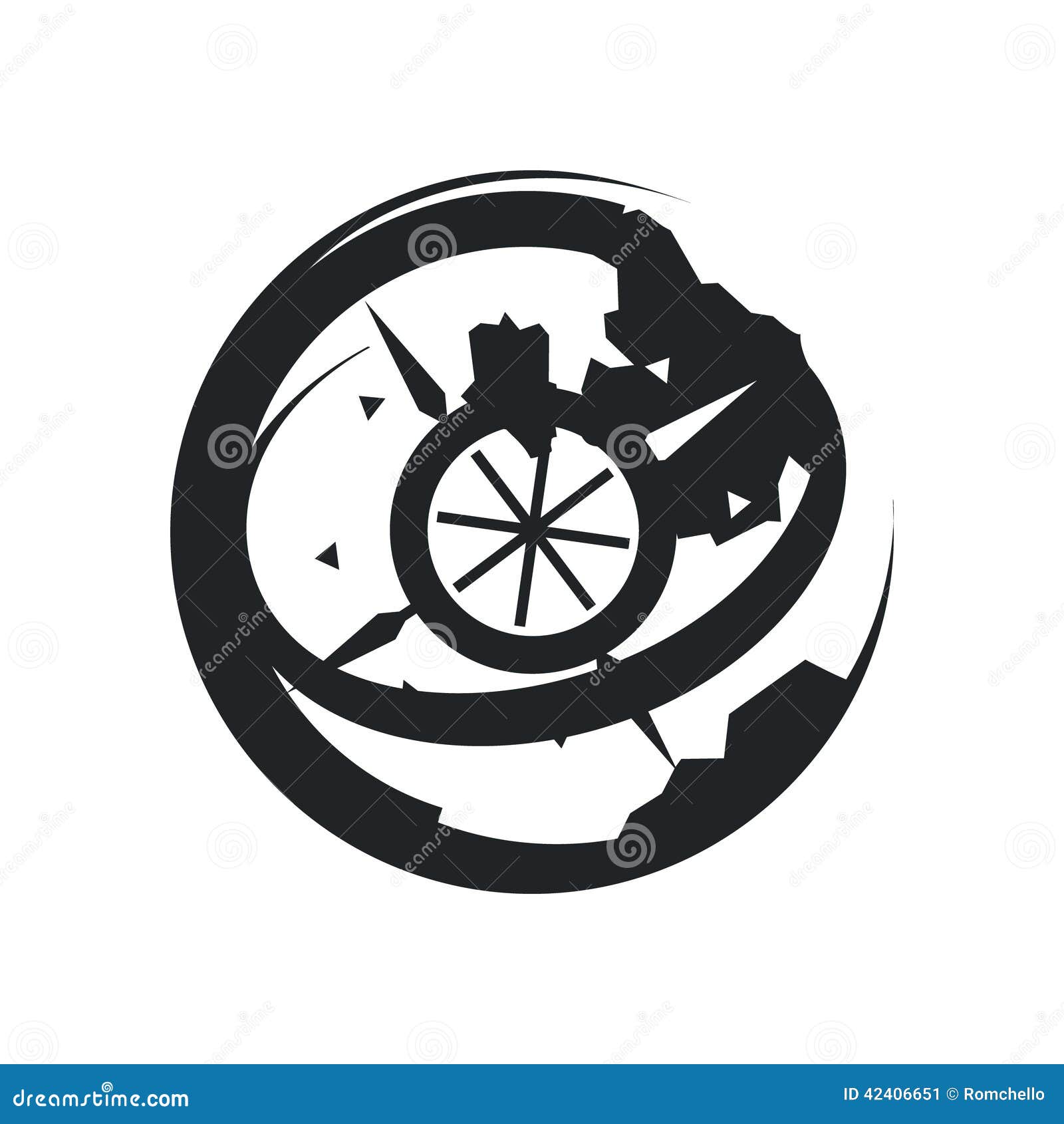 Vector Globe with Wind Rose Stock Illustration - Illustration of ...