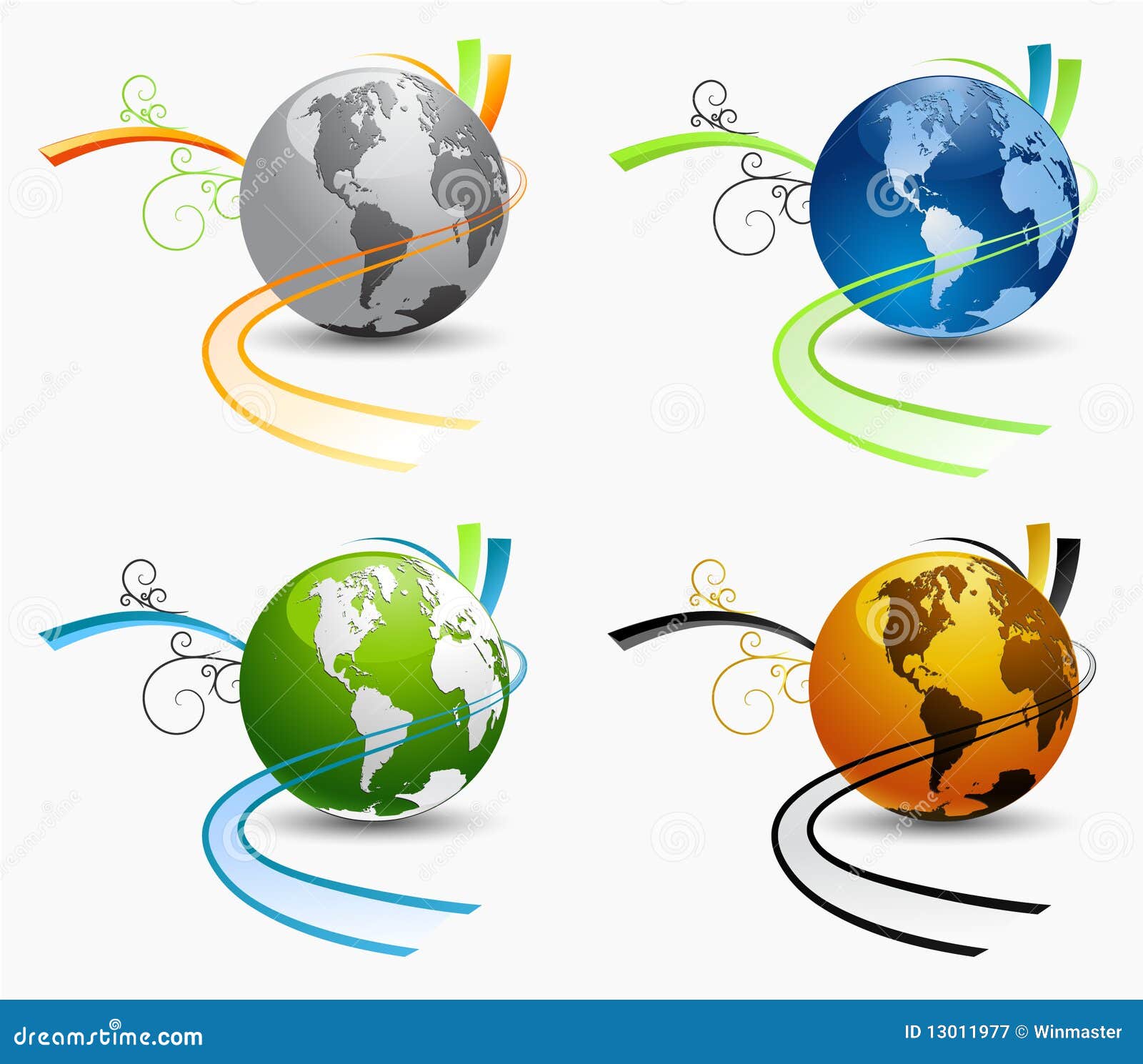 Vector globes stock vector. Illustration of pattern, internet - 13011977
