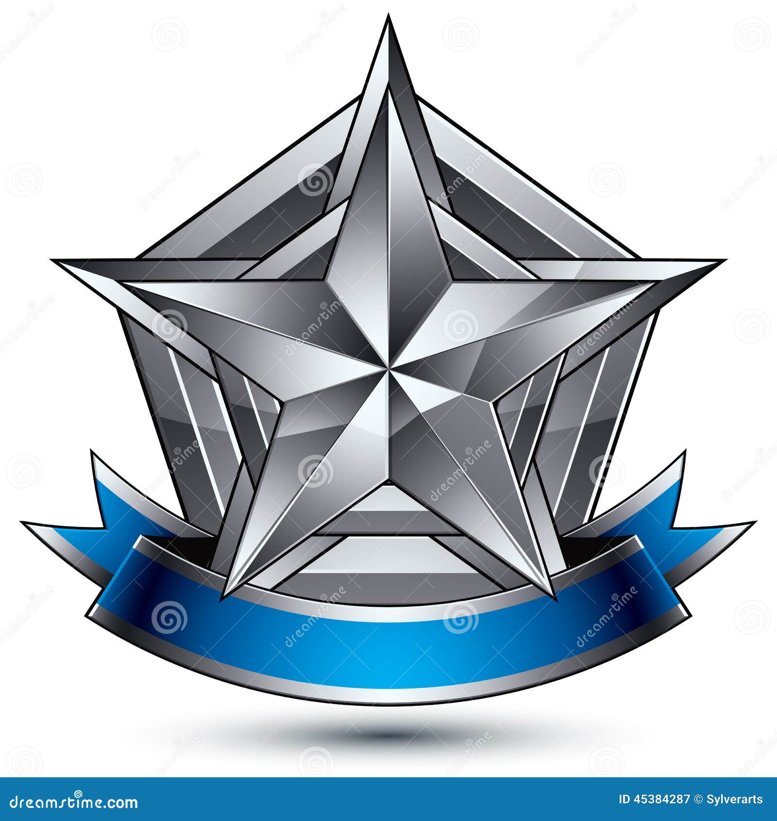 Vector Glorious Glossy Design Element, 3d Silver Star Stock Vector ...