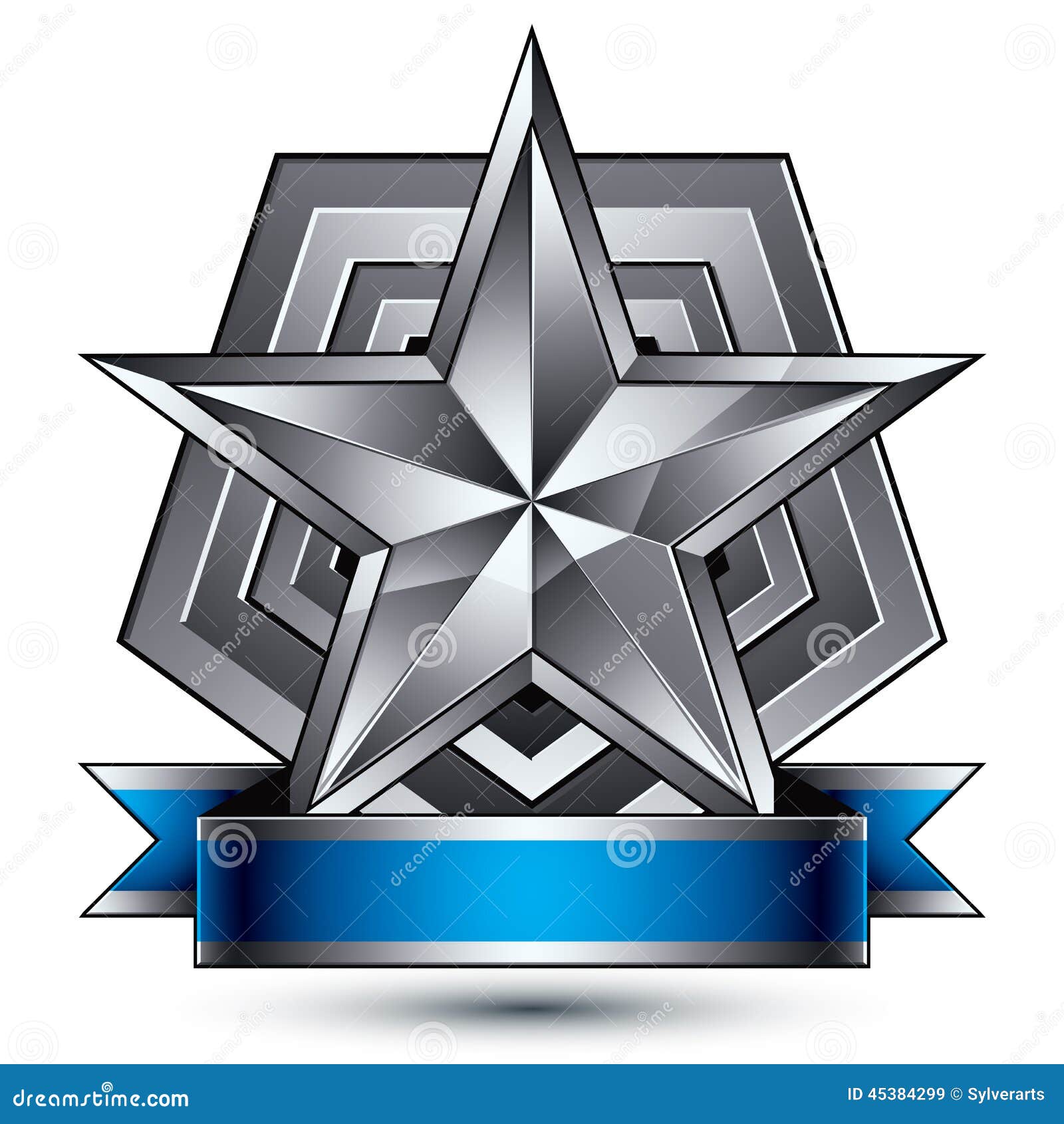 Vector Glorious Glossy Design Element, 3d Silver Star Stock Vector ...