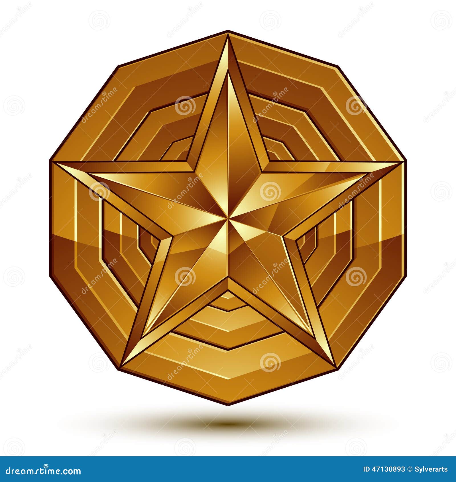Vector Glorious Glossy Design Element, Luxury 3d Golden Star, Co Stock ...