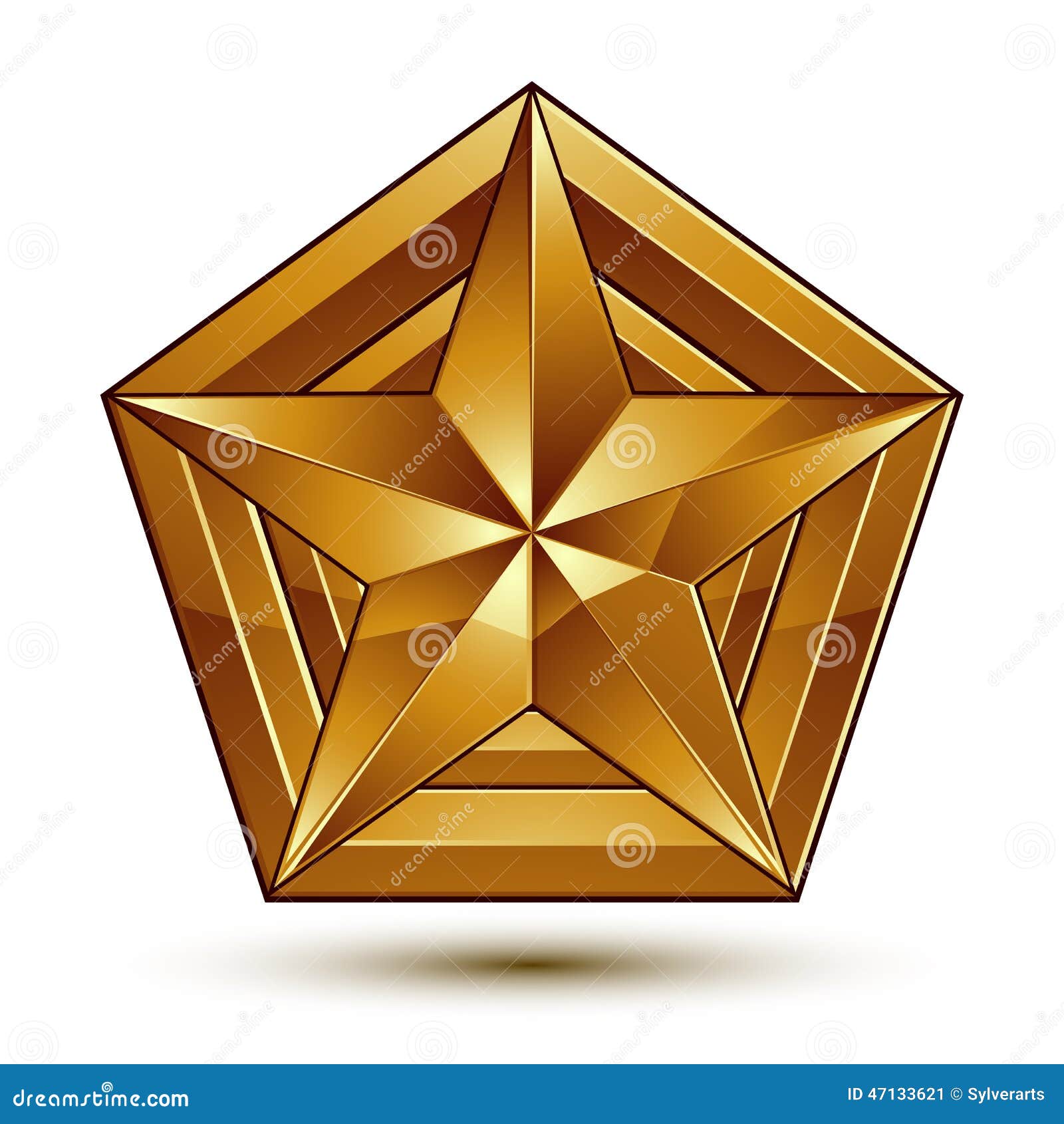Vector Glorious Glossy Design Element, Luxury 3d Golden Star, Co Stock ...