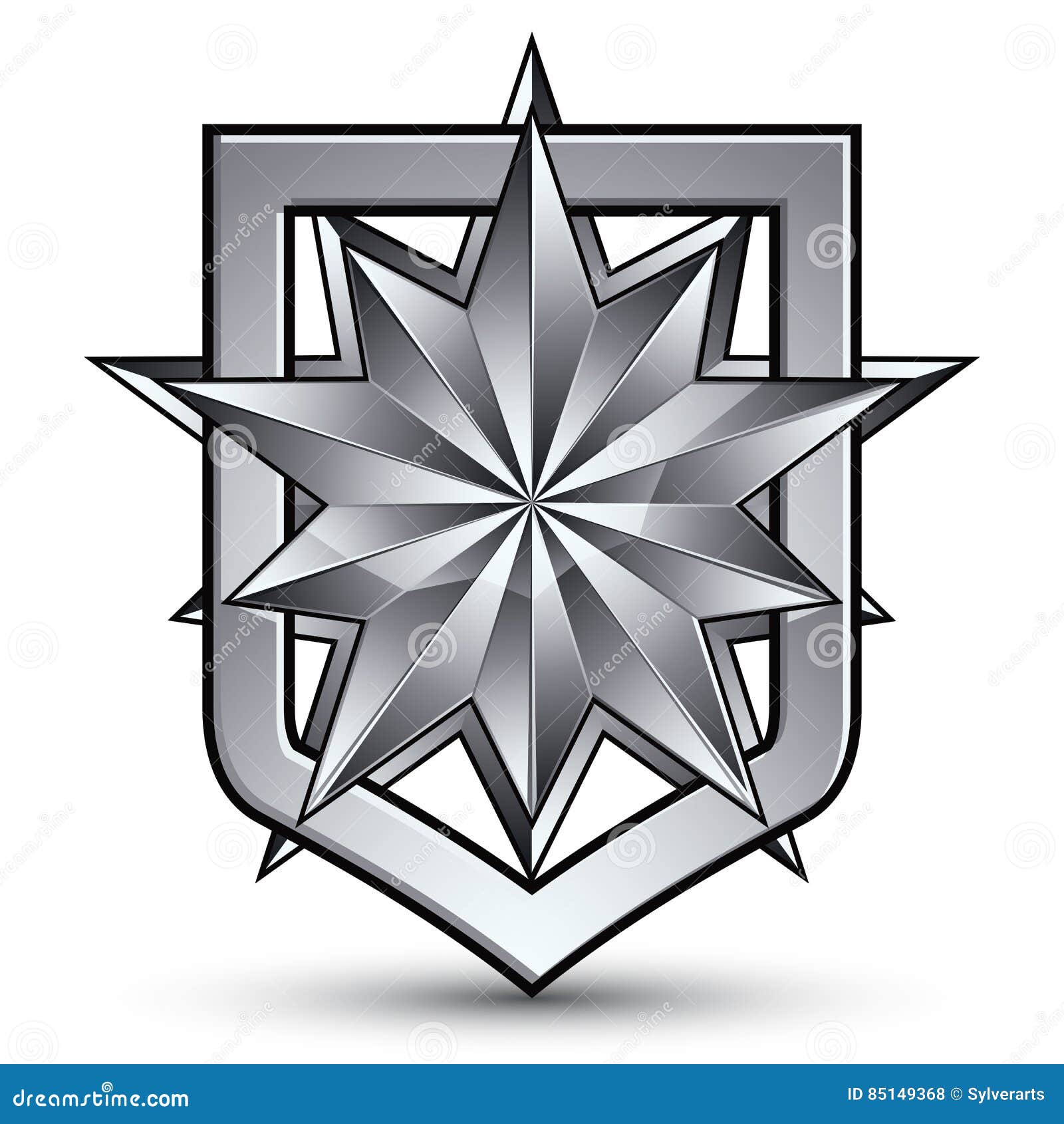 Vector Glorious Glossy Design Element with Luxury 3d Silver Star Stock ...