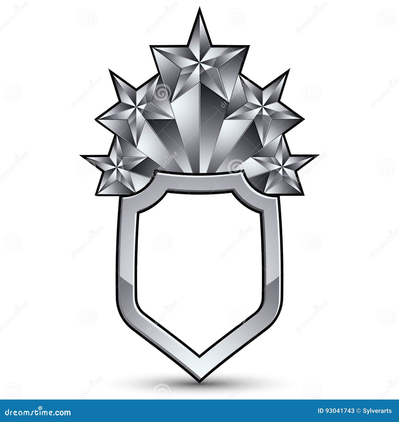 Vector Glorious Glossy Design Element with Luxury 3d Silver Star Stock ...