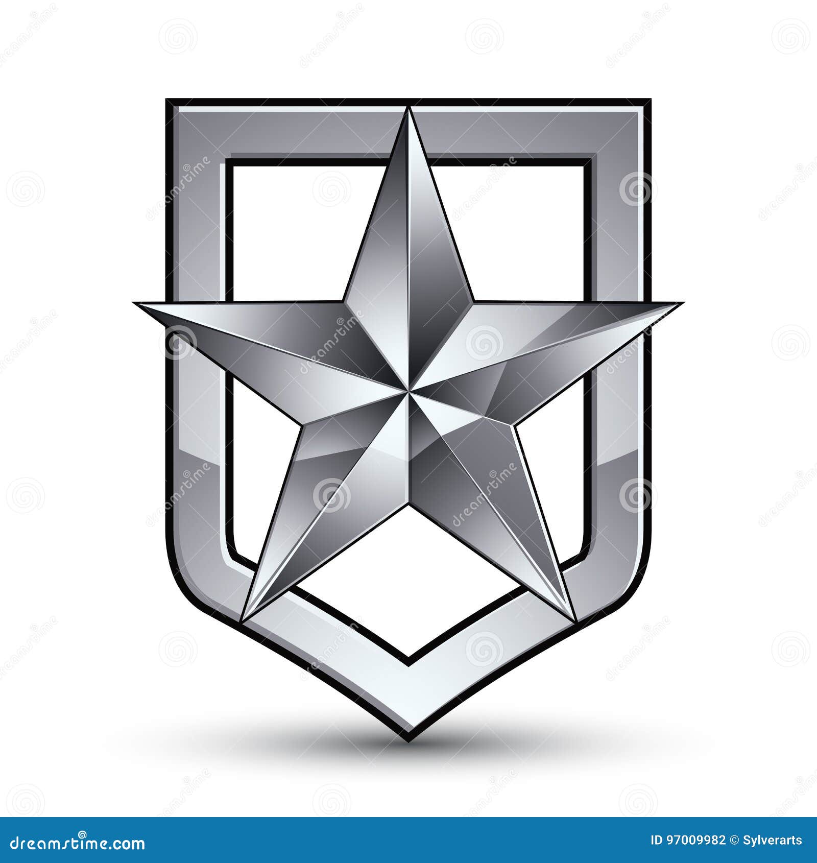 Vector Glorious Glossy Design Element with Luxury 3d Silver Star Stock ...