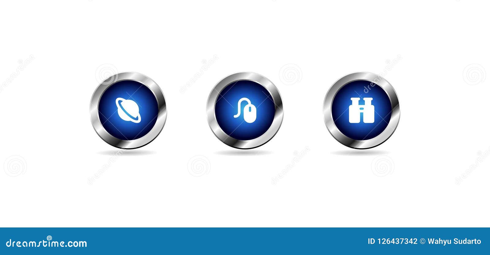 Vector Glossy Blue Web Buttons Stock Vector - Illustration of isolated ...