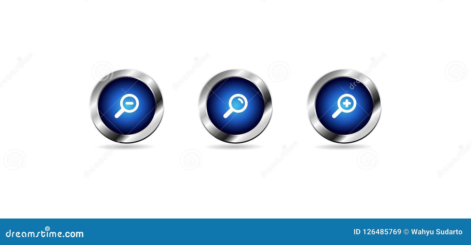 Vector Glossy Blue Web Buttons Stock Illustration - Illustration of ...
