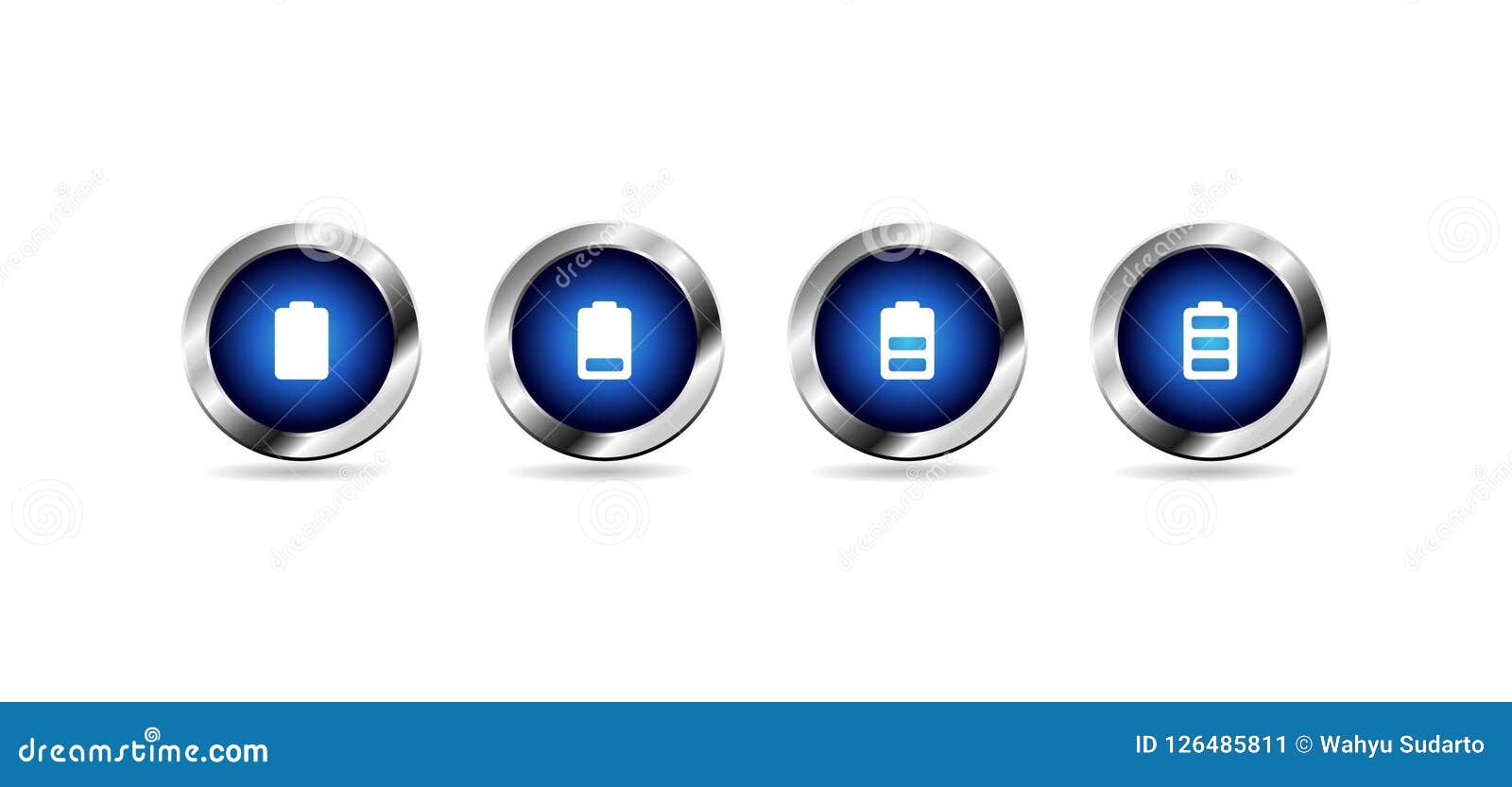Vector Glossy Blue Web Buttons Stock Illustration - Illustration of ...