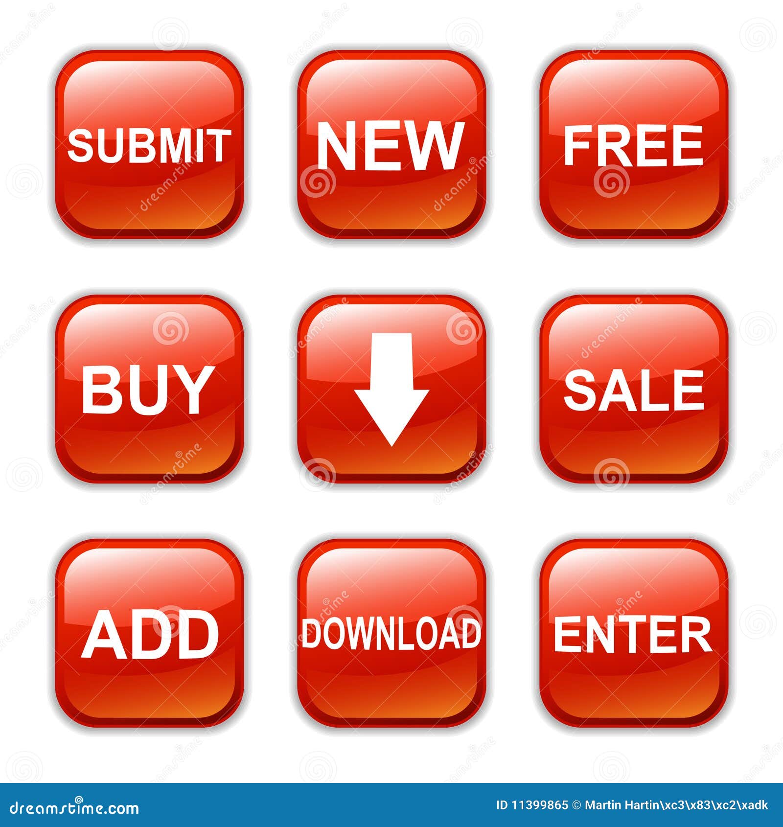 Vector Glossy Button Icon, Red Stock Vector - Illustration of trade ...