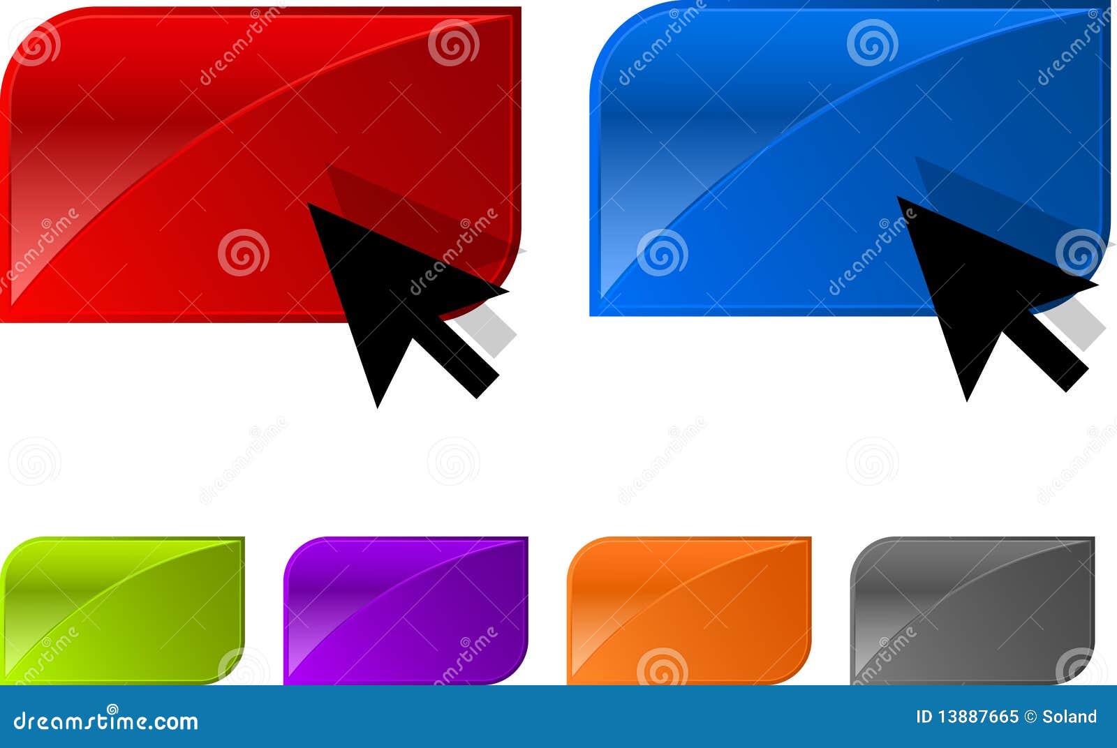 Vector Glossy Button for Web Design. Stock Vector - Illustration of ...