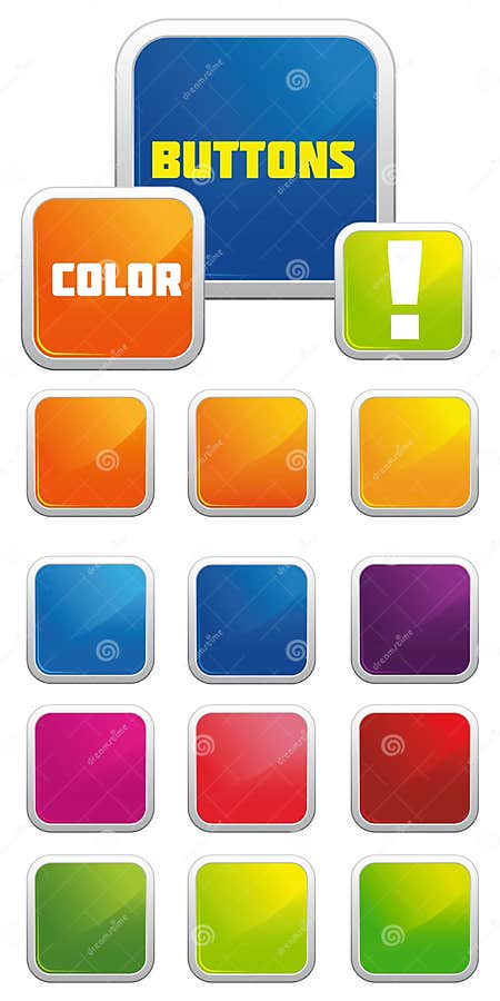 Vector glossy buttons stock vector. Illustration of colorful - 13691246