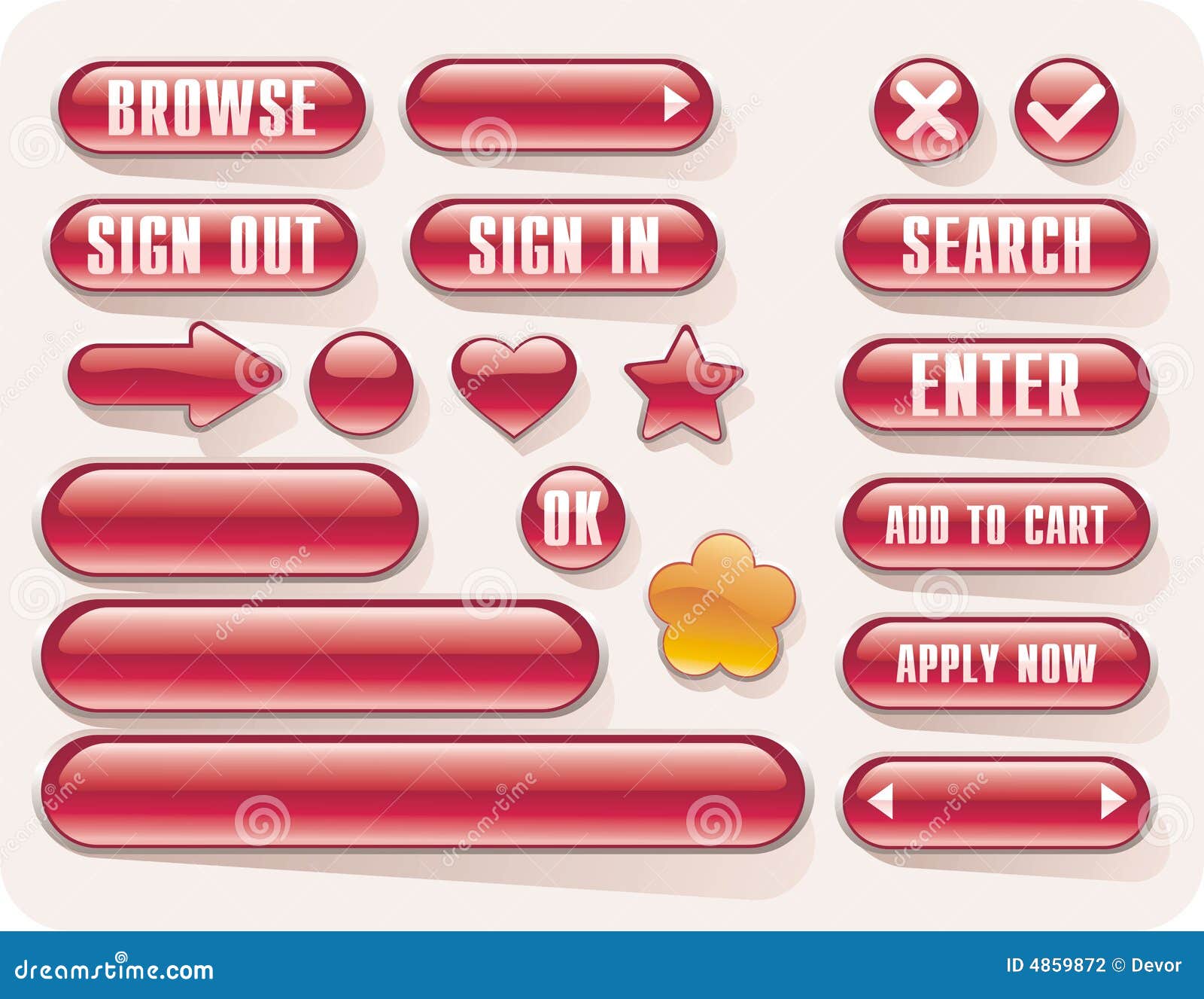 Vector glossy buttons stock vector. Illustration of design - 4859872