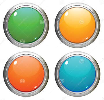 Vector glossy buttons. stock vector. Illustration of colors - 8546321