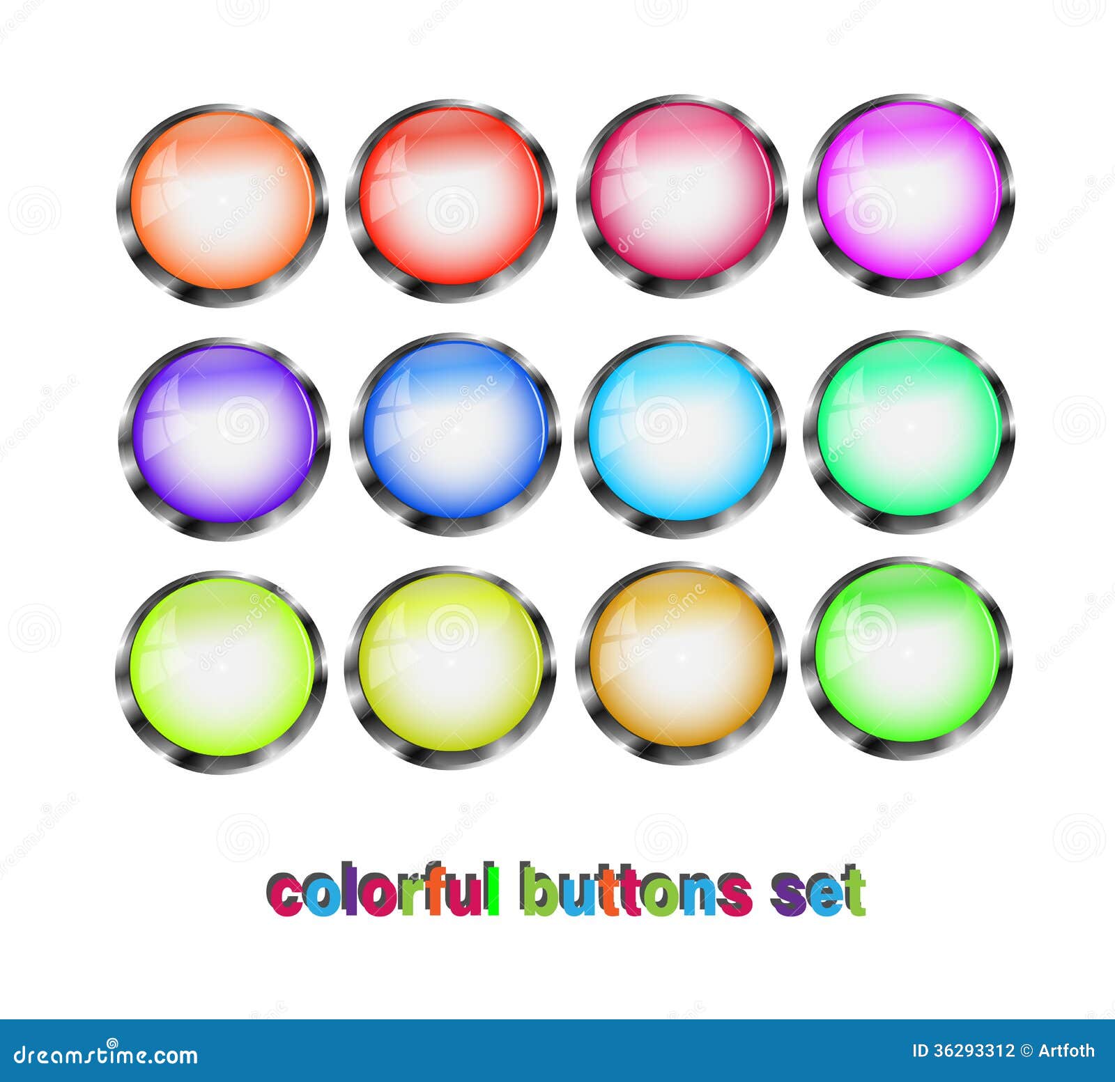 Vector glossy buttons set stock illustration. Illustration of circle ...