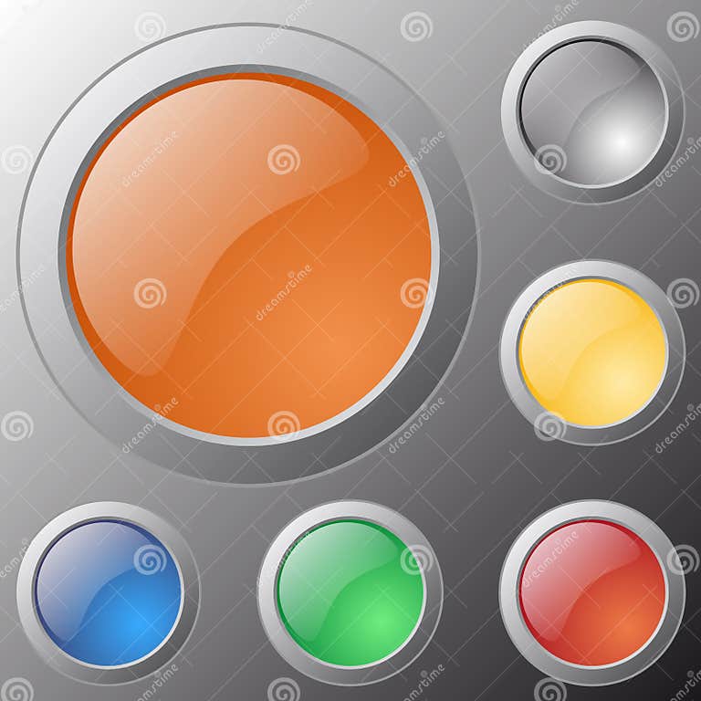 Vector Glossy Buttons for Web Applications Stock Vector - Illustration ...