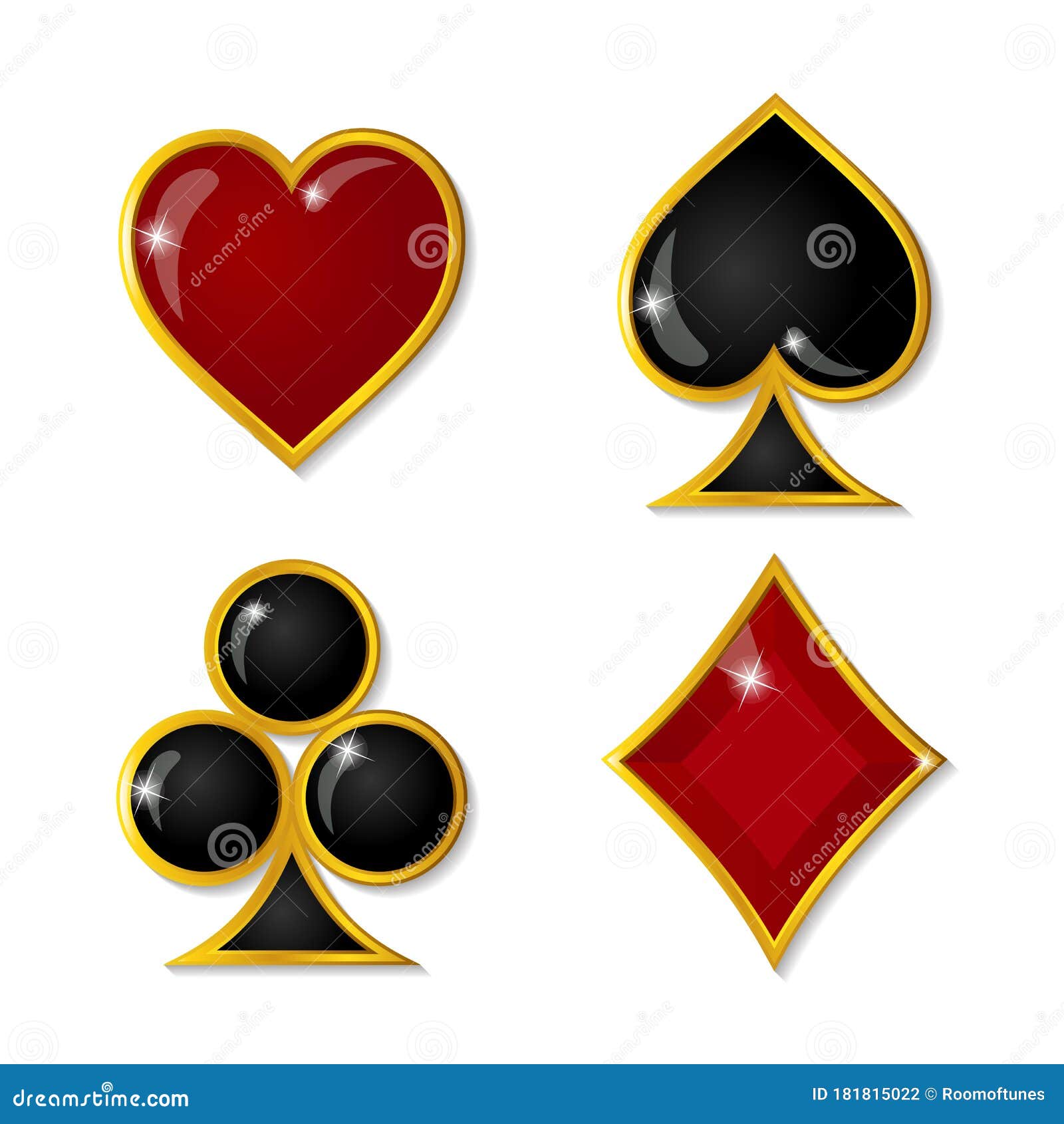 Vector Glossy Card Suits Signs Stock Vector - Illustration of royal ...
