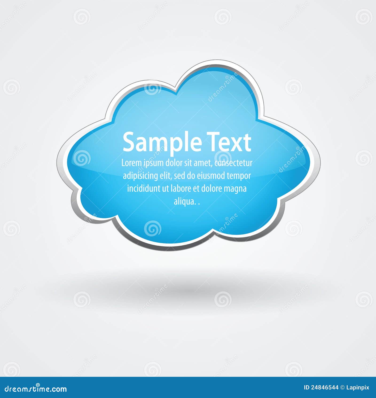 Vector Glossy Cloud for Text Stock Vector - Illustration of button ...