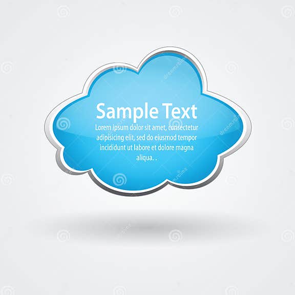 Vector Glossy Cloud for Text Stock Vector - Illustration of button ...