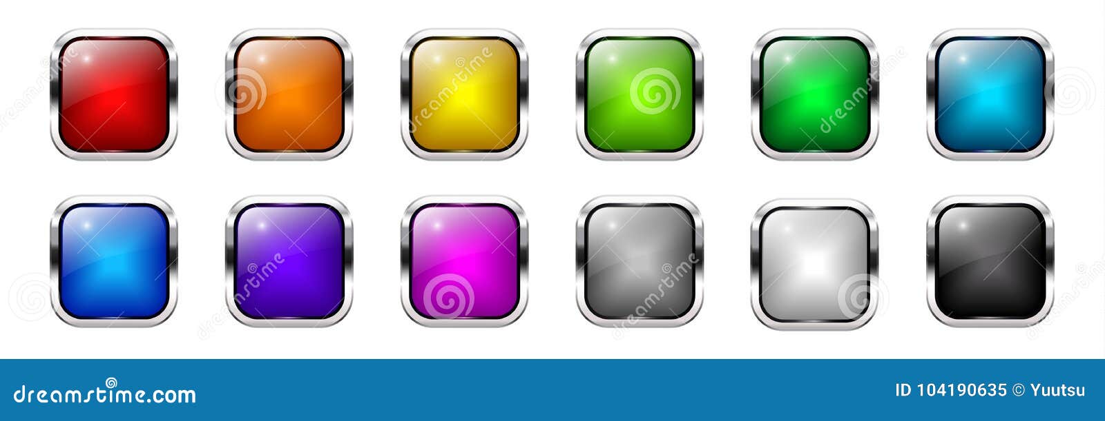 Vector Shiny Colorful Square Web Buttons Set Stock Vector ... Vector Shiny Colorful Square Web Buttons Set Stock Vector ...