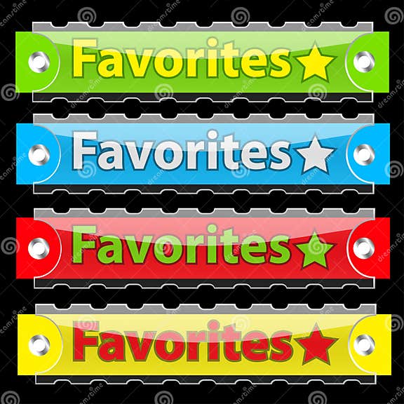 Vector Glossy Favorites Tag Buttons. Stock Vector - Illustration of ...