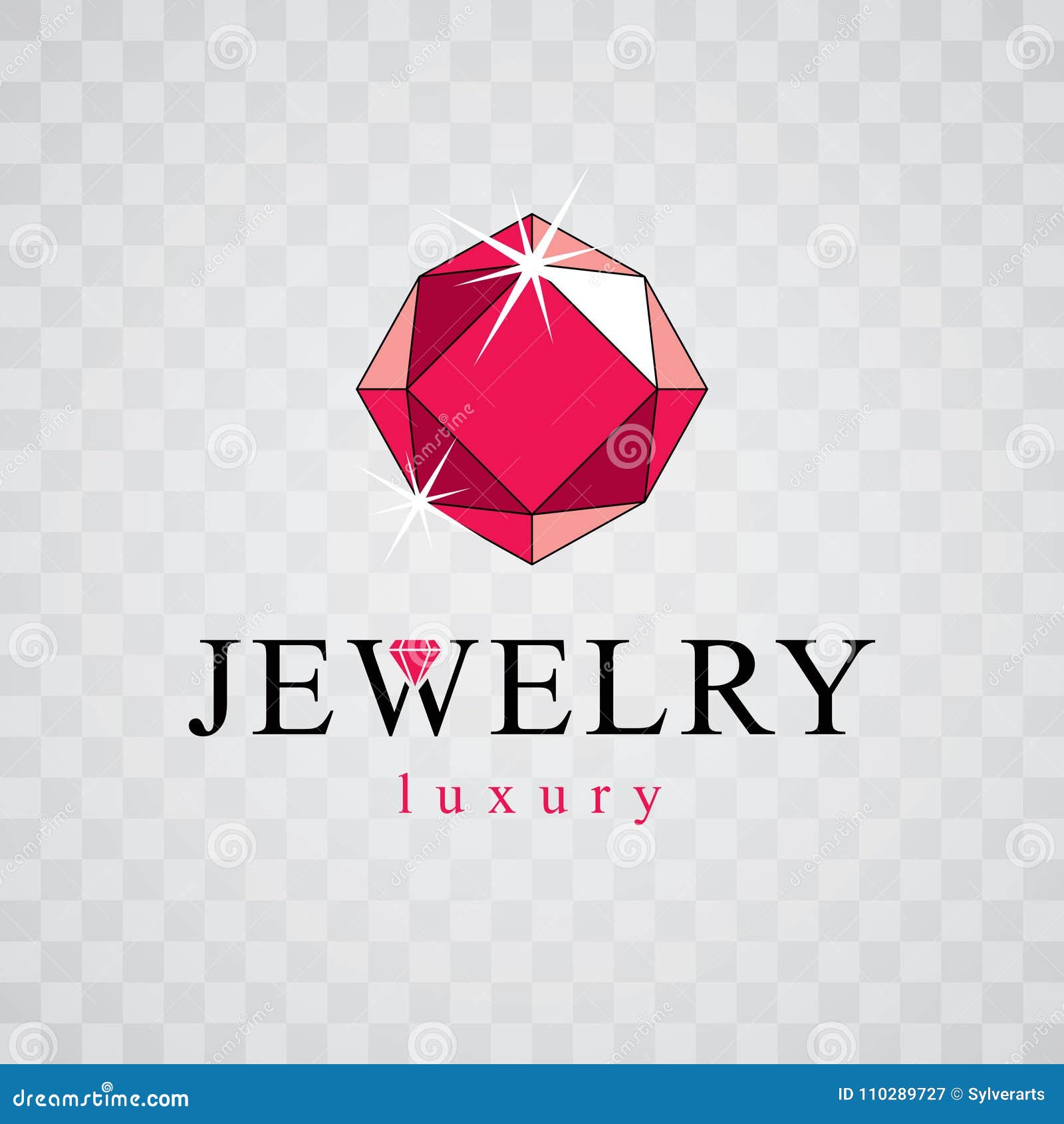 Vector Glossy Red Ruby. Brilliant Jewelry Sign Emblem, Illustration ...