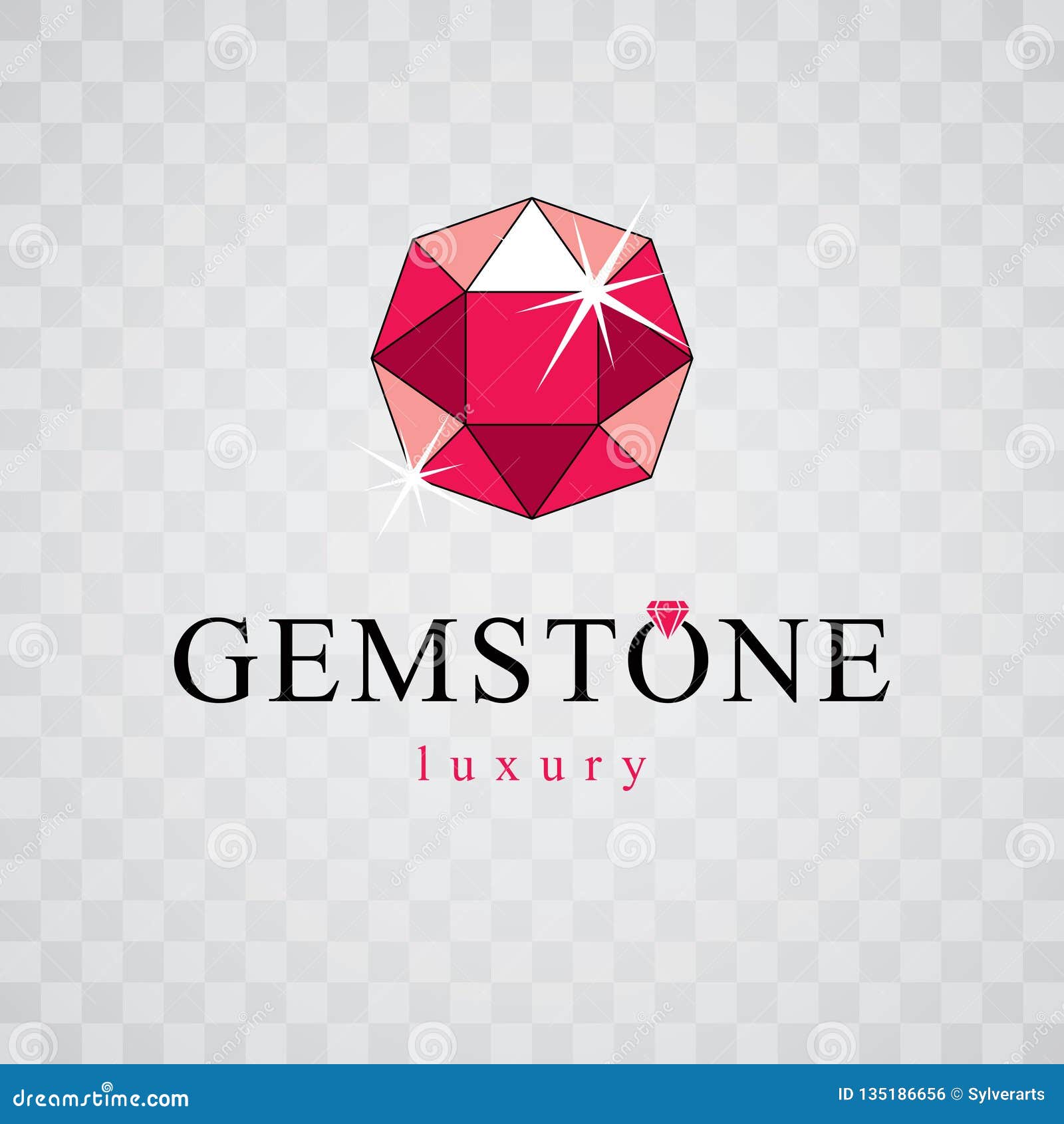 Vector Glossy Red Ruby. Brilliant Jewelry Sign Emblem. Stock Vector ...