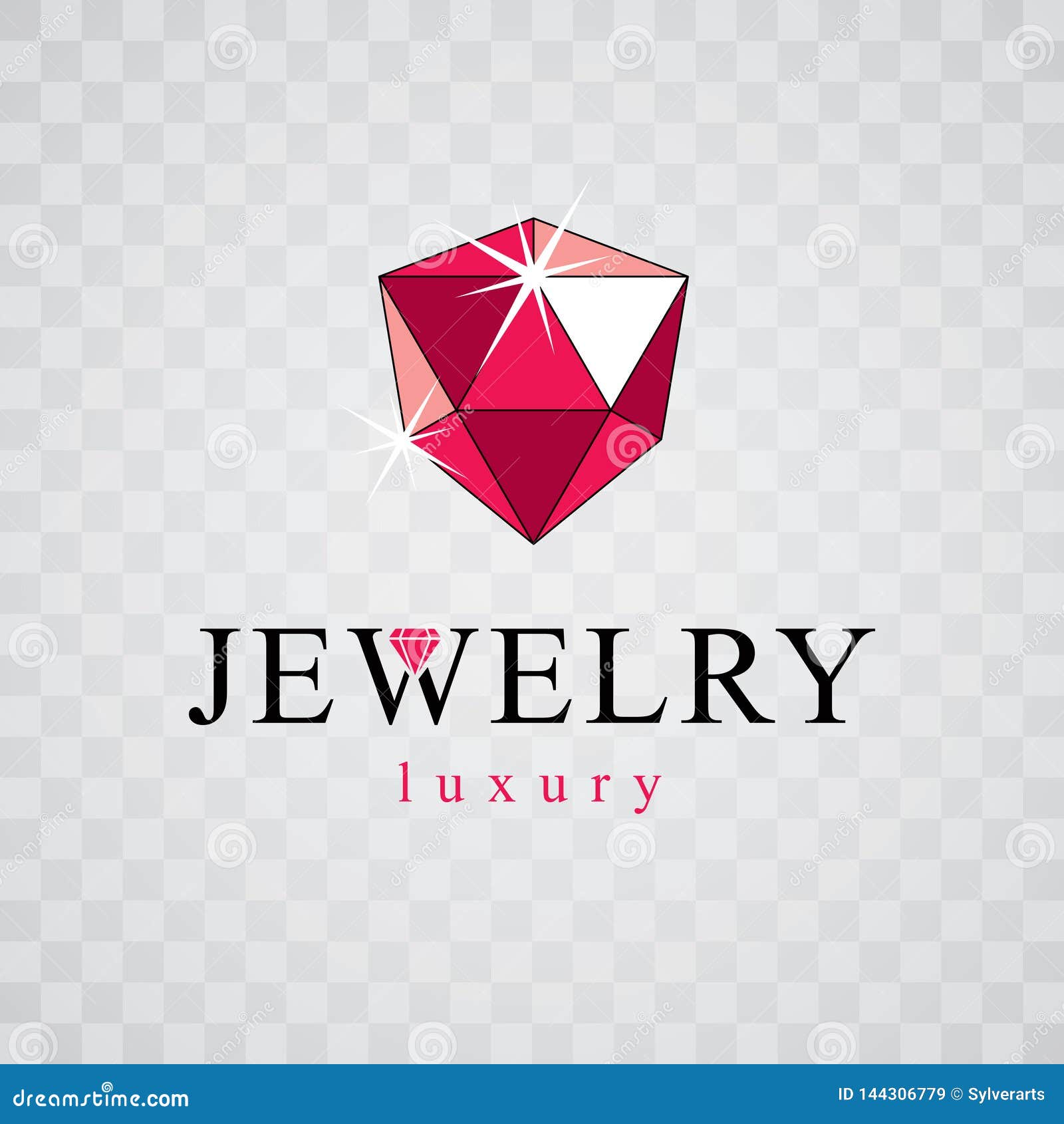 Vector Glossy Red Ruby. Brilliant Jewelry Sign Emblem, Illustration ...