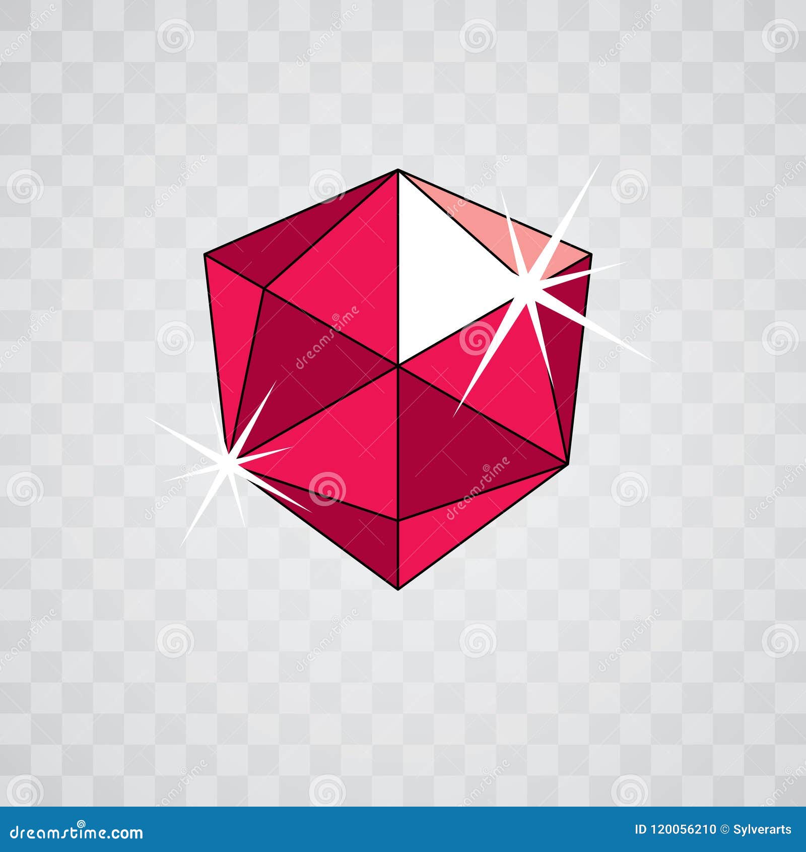 Vector Glossy Red Ruby Symbol. Luxury Diamond Icon, Illustration Stock ...